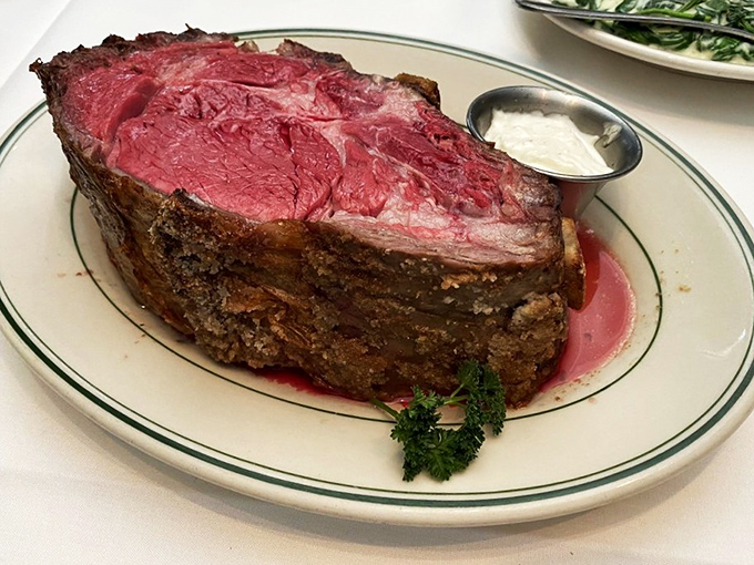 Holy cow! This prime rib is so perfectly cooked, it could make a vegetarian question their life choices. Juicy, tender, and ready for its close-up.