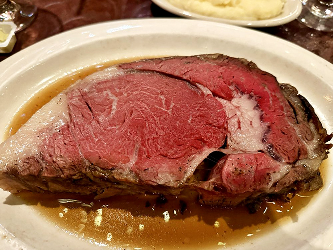 This prime rib isn't just dinner - it's a carnivorous ceremony that's been converting vegetarians to meat-eaters for generations.