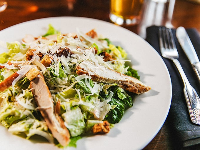 Garden-fresh greens crowned with perfectly grilled protein. This isn't just a salad&mdash;it's what vegetables aspire to become when they grow up.