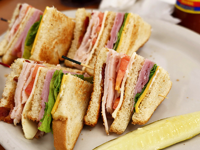 Club sandwich architecture that would make Frank Lloyd Wright jealous. Perfect stratification of meat, cheese, and veggies&mdash;the sandwich equivalent of a standing ovation.