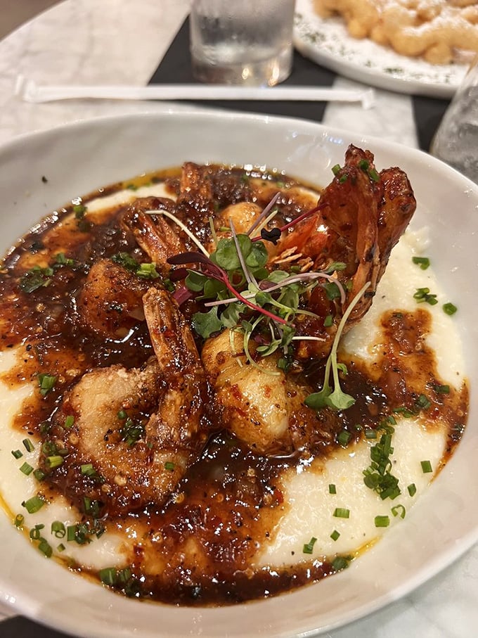 The legendary shrimp and grits in their natural habitat. Like the food equivalent of finding out your blind date is both brilliant and gorgeous.