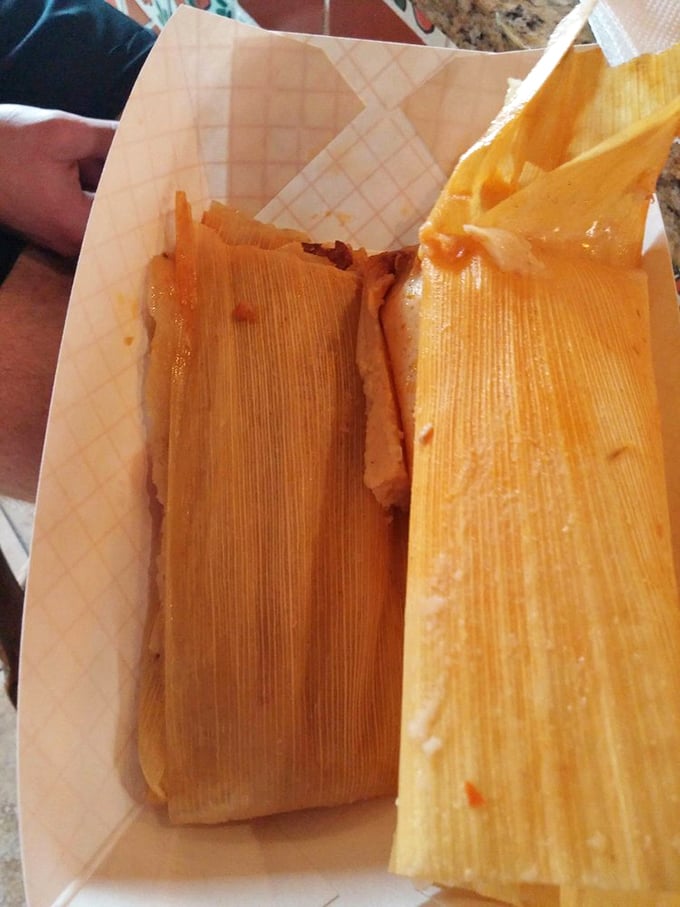 Unwrapping a tamale is like opening a present where the wrapping is just as meaningful as what's inside. These corn husk-wrapped delights reveal perfectly steamed masa.