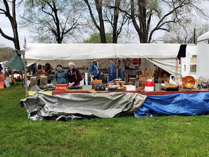 Rain or shine, the dedicated vendors of Sparks set up shop under canvas canopies, creating a patchwork marketplace of possibilities.