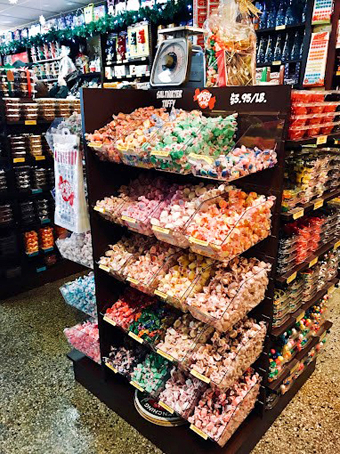 A rainbow explosion of taffy that would make Willy Wonka himself stop and say, "Now that's how it's done!"