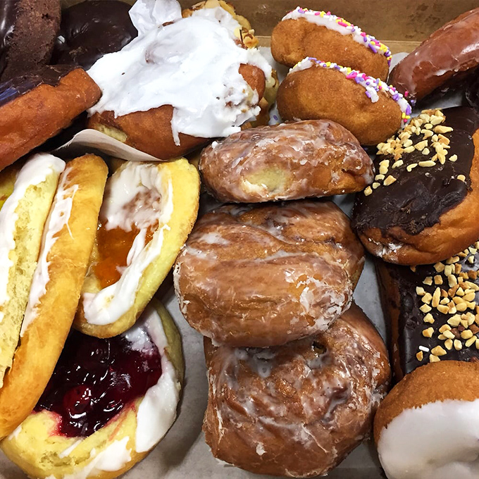 Donut heaven exists, and it's arranged in a perfect circle. The powdered sugar one alone is worth setting your alarm for.