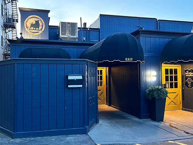 Beef-N-Barrel's navy blue exterior&mdash;like finding a sapphire in Western New York's culinary landscape. Unassuming on the outside, beef paradise within.