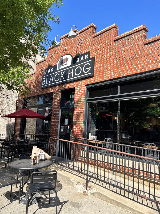 Black Hog BBQ: That brick facade houses meat magic that would make even the most dedicated vegetarian question their life choices.