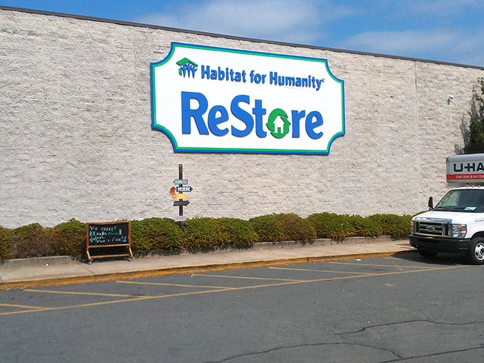 ReStore's simple signage belies the home improvement wonderland within &ndash; where DIY dreams come with backstories.