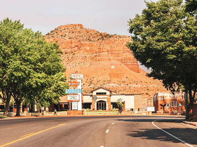 Kanab's storefronts stand like colorful sentinels against the desert, ready to welcome weary travelers with unexpected charm.