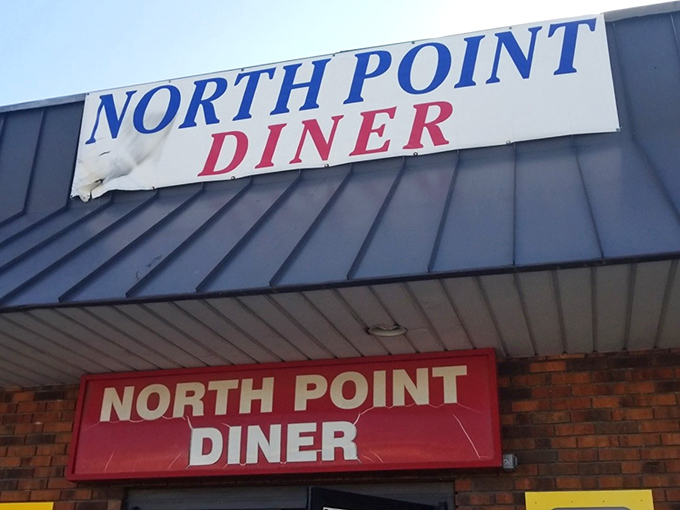 North Point Diner's no-nonsense signage tells you exactly what you need to know: authentic diner food awaits within these brick walls.