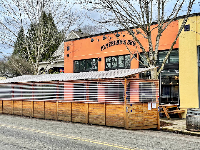 Reverend's bright orange facade stands out like a beacon of hope for the barbecue faithful. Hallelujah for smoked meats!