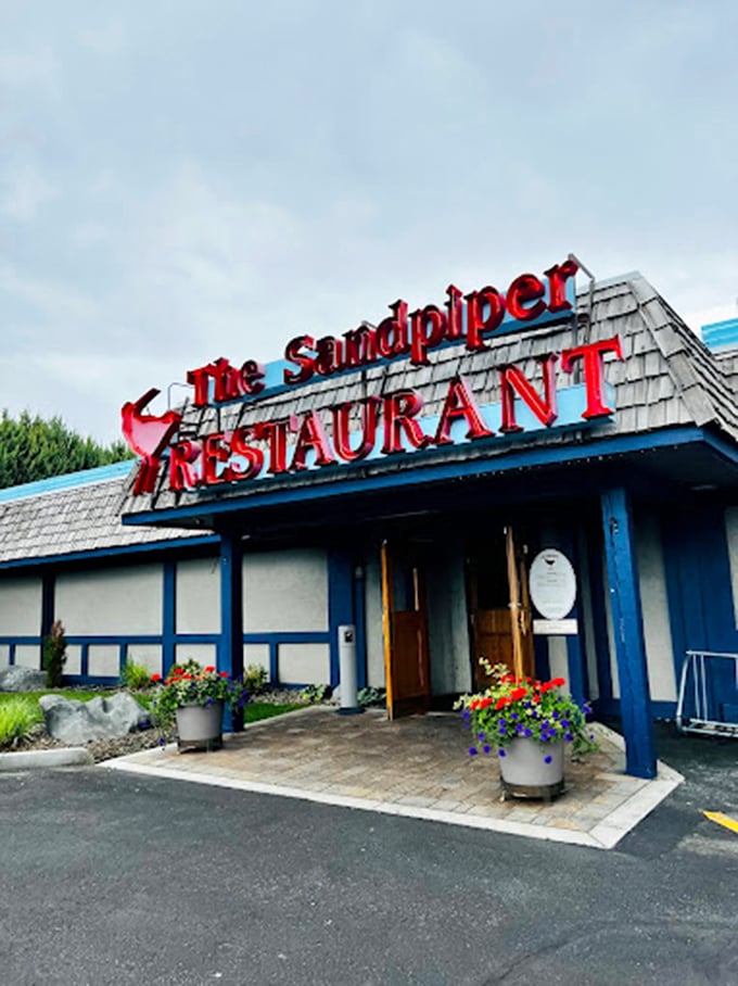 The Sandpiper's iconic blue exterior and bold red sign have guided hungry Idahoans to seafood bliss for generations.