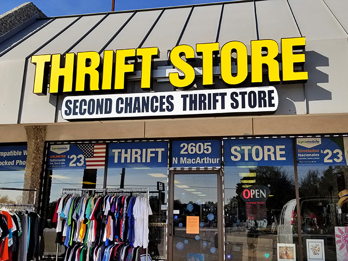 Yellow signs that scream "treasure ahead!" Second Chances doesn't whisper about its bargains&mdash;it announces them boldly.