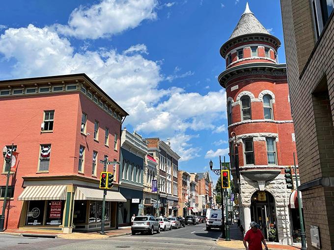 Staunton's iconic red tower stands like an architectural exclamation point saying "You've arrived somewhere special!"