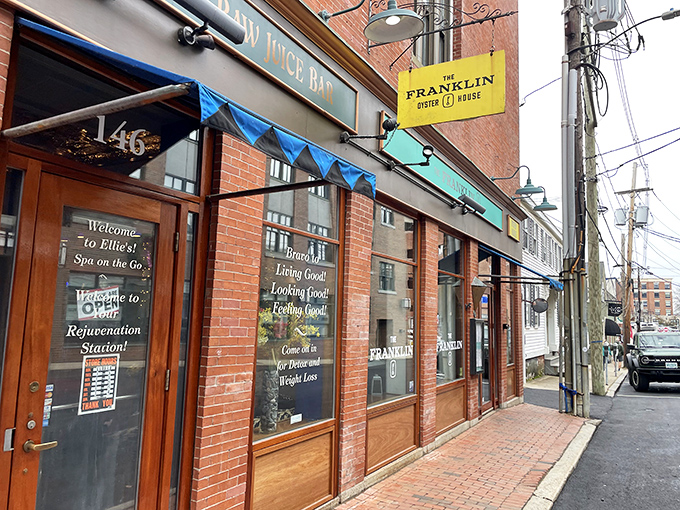 The Franklin &ndash; where brick walls and seafood create the perfect marriage. No fancy vows needed, just a good appetite.