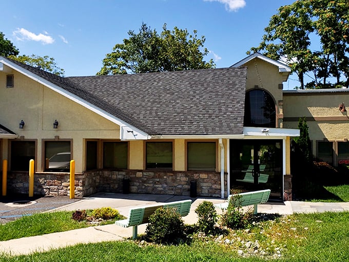 Behind those windows lies a world where calories don't count and coffee refills appear like magic from caffeine-wielding breakfast fairies.