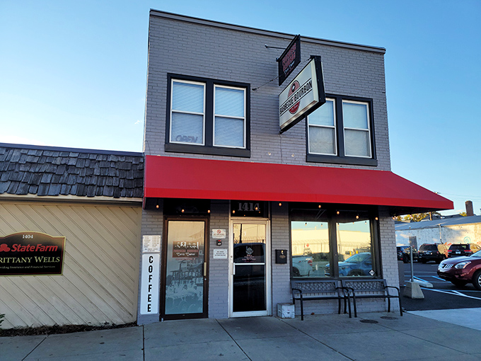Simple storefront, complex flavors&mdash;Barbecue and Bourbon's exterior promises straightforward deliciousness without any unnecessary frills.