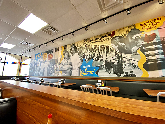 Vintage photos line the walls &ndash; a visual history lesson where the tuition is paid in hot dogs and satisfied smiles.