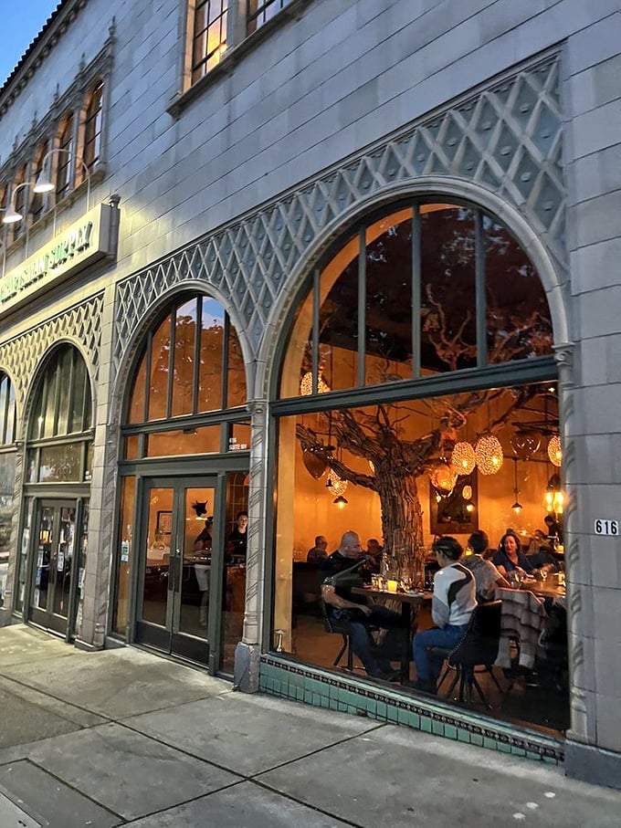 Warm golden light spills through these gorgeous windows&mdash;architectural eye candy with a side of beef.