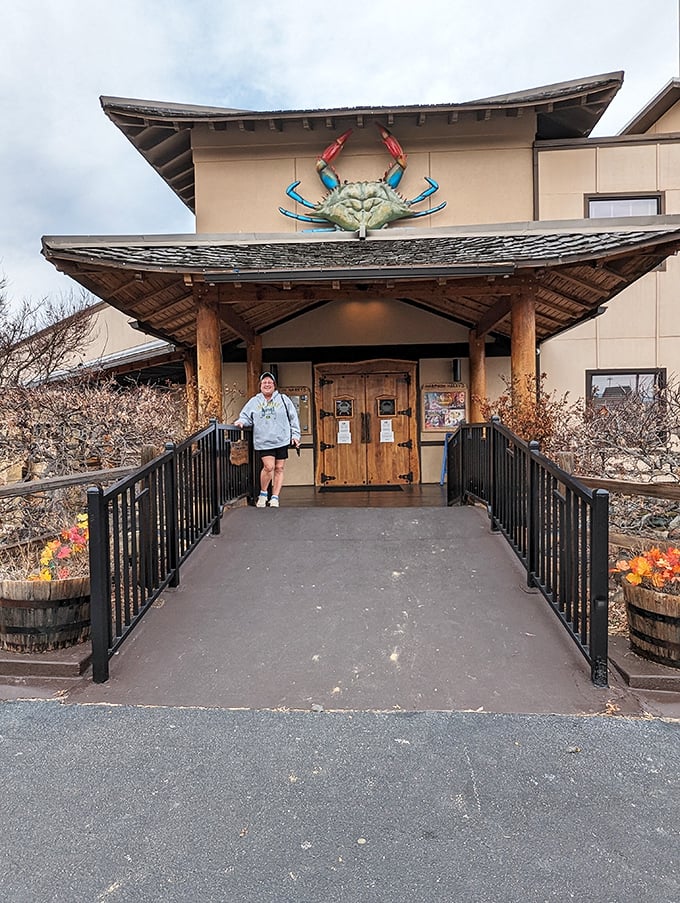 The colorful entrance promises what every seafood lover seeks: a place where wearing a bib is a badge of honor, not a fashion faux pas.