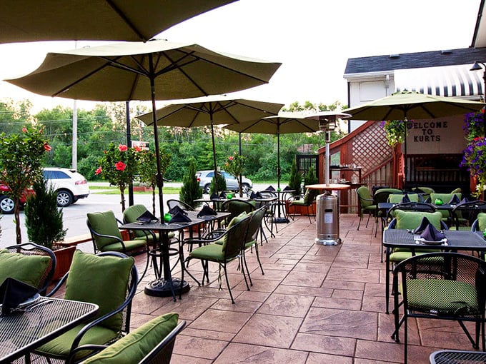 The outdoor patio at Kurt's is where summer memories are made, one perfectly grilled ribeye at a time.