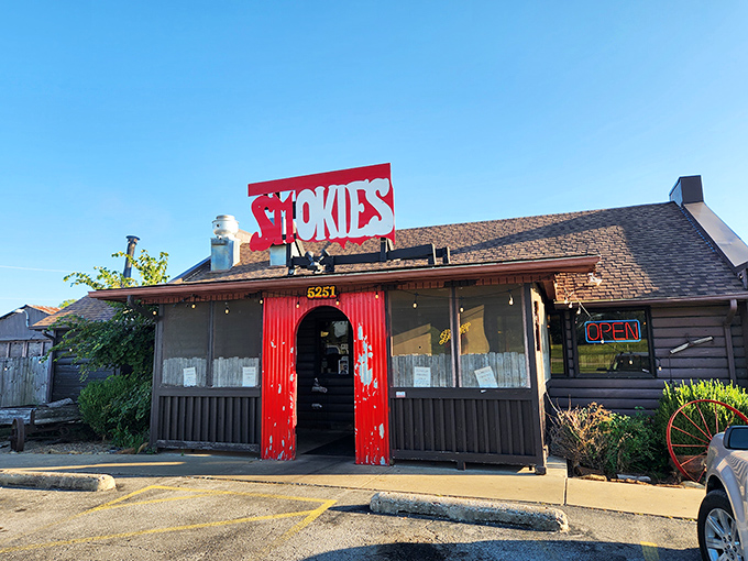 That bright red entrance is like the ruby slippers of barbecue&mdash;follow it and you'll find there's no place like Smokies.