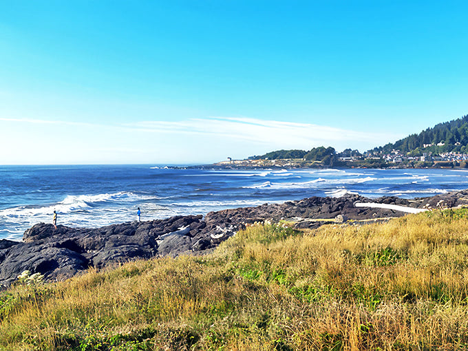 Main Street in Yachats offers a perfect blend of coastal charm and practical necessities. Sunscreen, anyone?