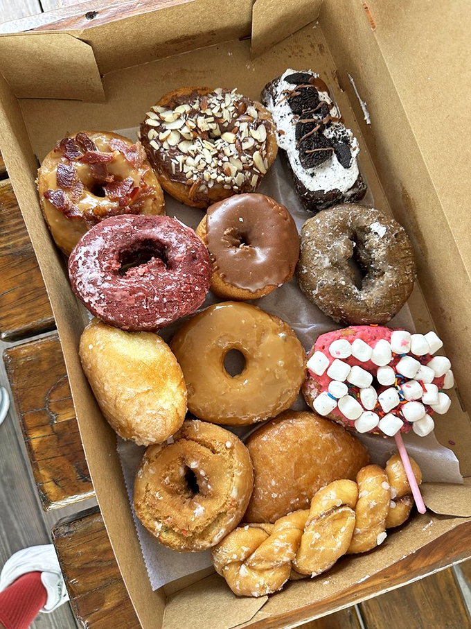 A dozen reasons to skip your diet. Like a treasure chest of fried dough, each donut promises a different adventure.