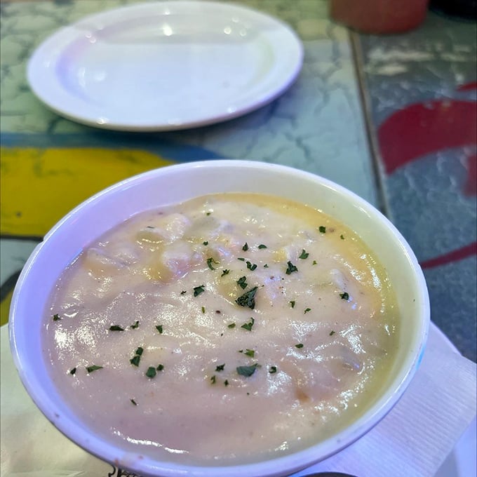 A bowl of clam chowder so creamy and rich, it could make a New Englander weep with joy and jealousy.