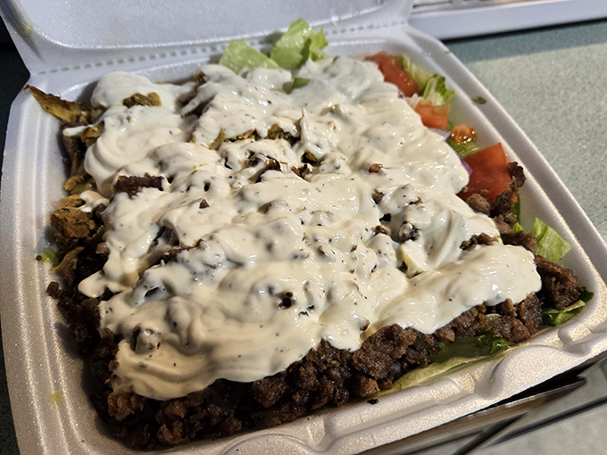 Behold&mdash;meat, sauce, and veggies nestled in their styrofoam sanctuary. Some might call it takeout; I call it "dinner salvation."