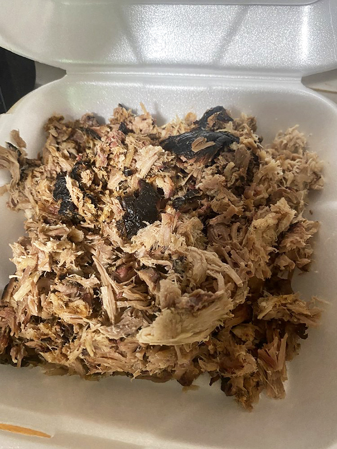 This to-go container of pulled pork might look humble, but it contains enough smoky magic to make your kitchen smell like heaven.