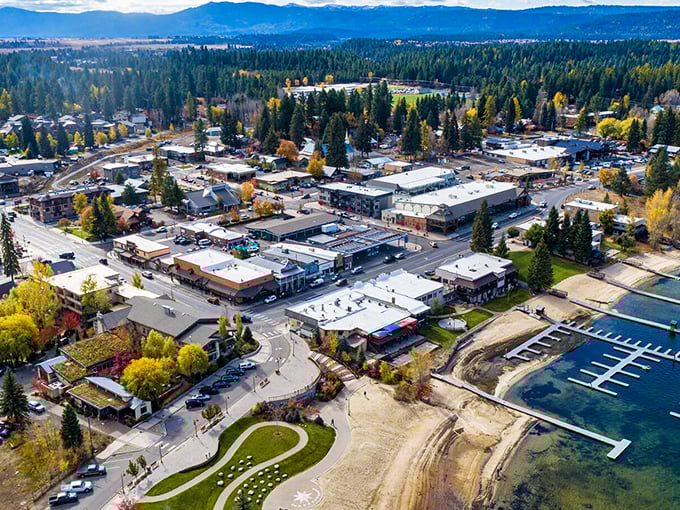 From above, McCall reveals its perfect layout&mdash;a town that clearly understood the assignment: nestle between mountains and wrap around a sapphire lake.