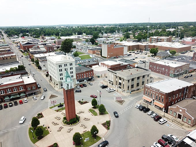 From above, Marion reveals its perfect balance: a thriving downtown core surrounded by neighborhoods where people actually know their neighbors' names.
