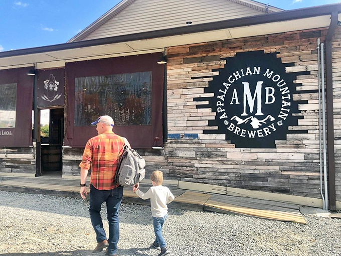 At Appalachian Mountain Brewery, craft beer appreciation becomes a family affair. Though only one generation in this duo can sample the goods!