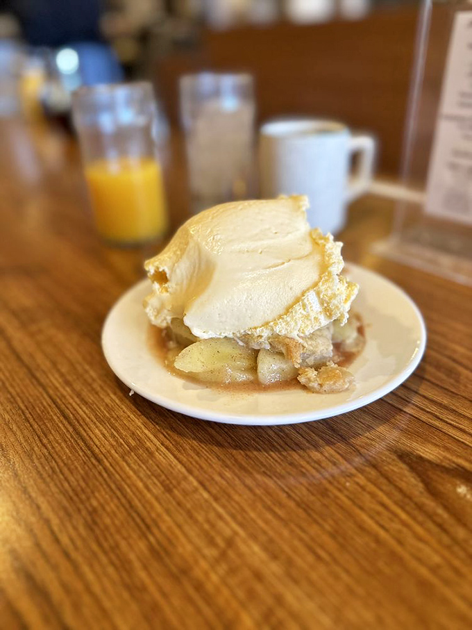 Apple pie à la mode: where vanilla ice cream performs its sacred duty of melting into warm apple filling. The Founding Fathers would approve.