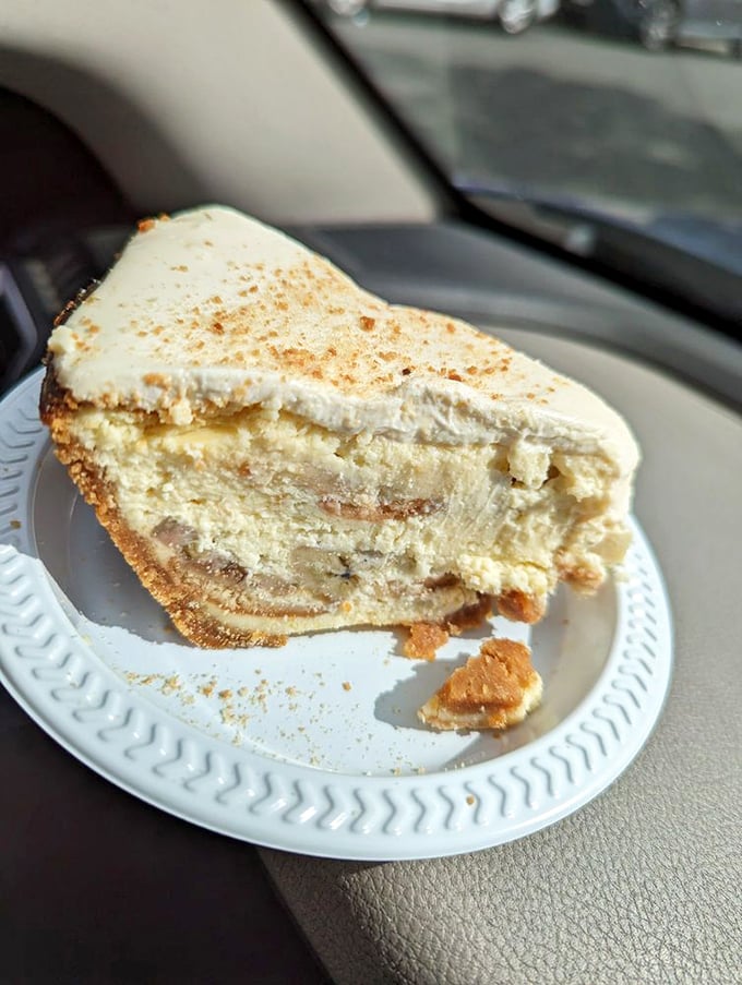 Layer upon layer of banana pudding glory transformed into cheesecake form. This isn't dessert &ndash; it's edible architecture with a purpose.