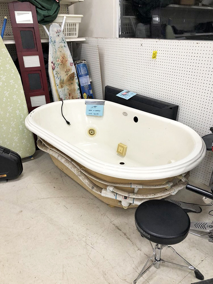 A bathtub with character! Someone's bathroom renovation catastrophe becomes your conversation-starting garden planter.