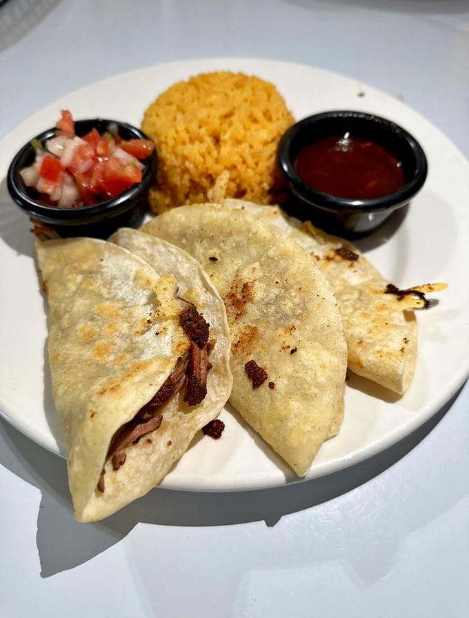 These tacos aren't just filled&mdash;they're fulfilling. Melty cheese and savory meat tucked into tortillas like they're being sent off to flavor college.