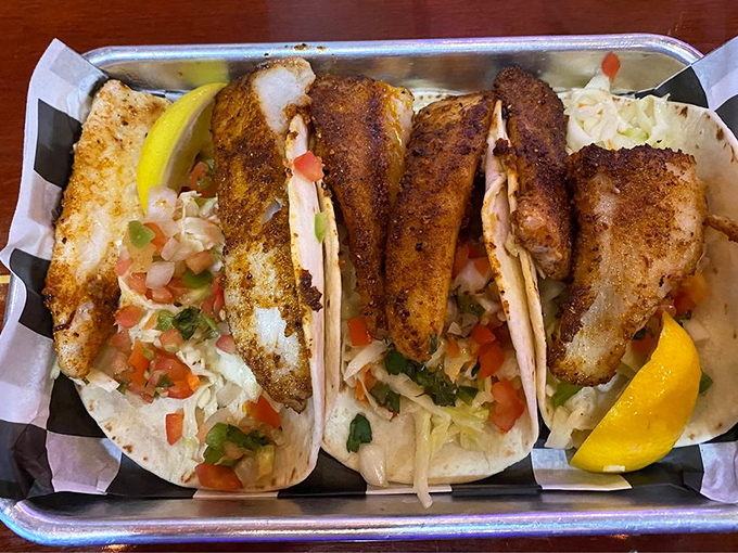 Fish tacos that make you question why you ever ate anything else. The perfect harmony of spice, crunch, and oceanic bliss.