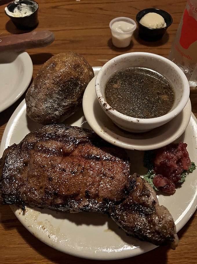 This blackened prime rib with baked potato and au jus is the dinner equivalent of finding a twenty in your winter coat pocket.