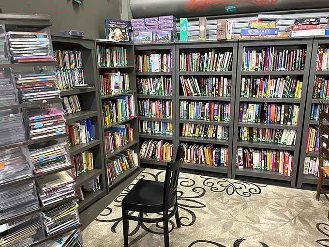 The book nook offers literary treasures organized with librarian-worthy precision&mdash;a quiet corner where bibliophiles can hunt for forgotten classics.
