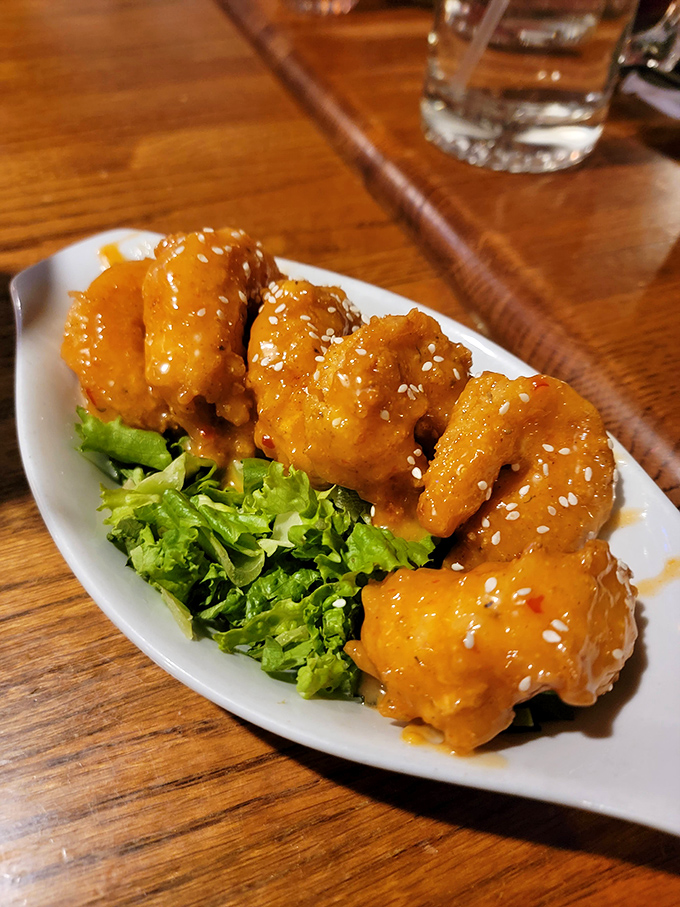 Boom Boom Shrimp: where crispy meets saucy in a dance that makes your taste buds want an encore.