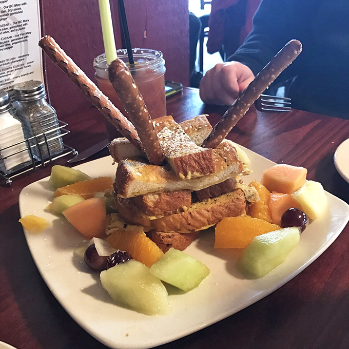 A breakfast burrito that deserves its own Olympic medal. The melted cheese and fresh salsa create a morning fiesta that puts ordinary breakfast sandwiches to shame.