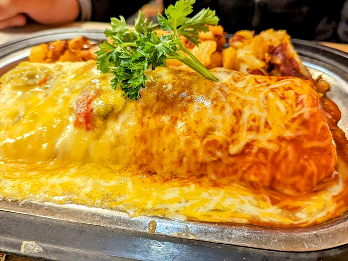 The breakfast burrito that launched a thousand food dreams&mdash;Christmas-style with both red and green chile, because why choose?