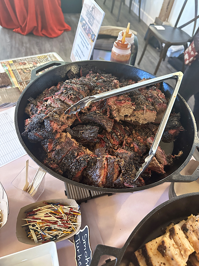 This cast iron skillet of burnt ends might be the most beautiful thing I've seen since my first child was born.