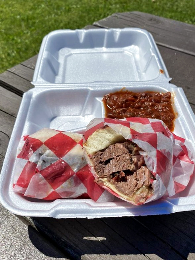 The pulled pork sandwich that launched a thousand road trips. That perfect pile of smoky, tender strands is worth every mile.