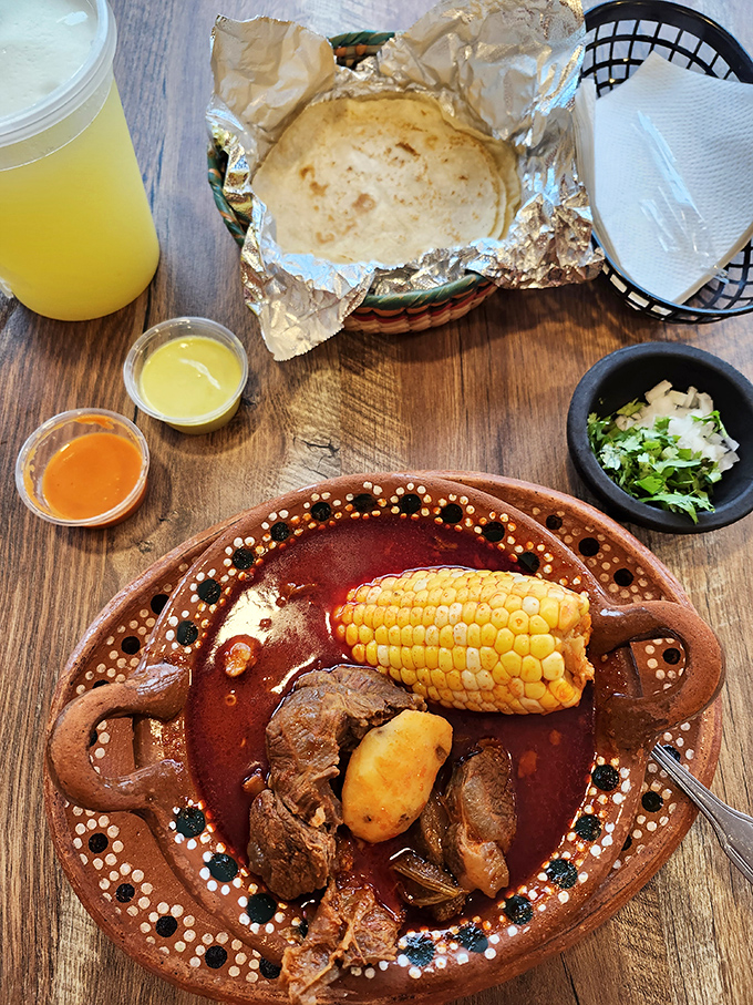 This isn't just soup&mdash;it's a hearty Mexican stew with corn, meat, and vegetables that would make chicken noodle hang its head in shame.