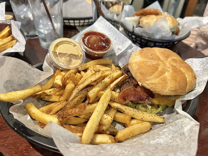 The Celestial Burger lives up to its heavenly name. Multiple patties stacked with precision that would make NASA engineers proud.