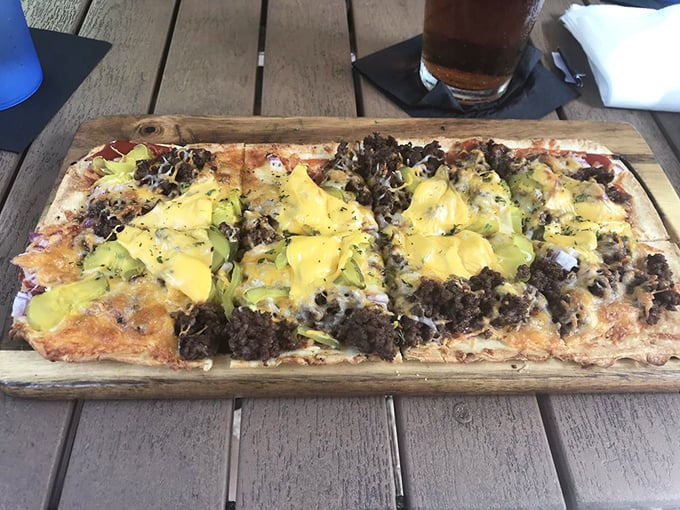 When a burger and flatbread have a beautiful baby. It's the culinary equivalent of "why choose when you can have both?"