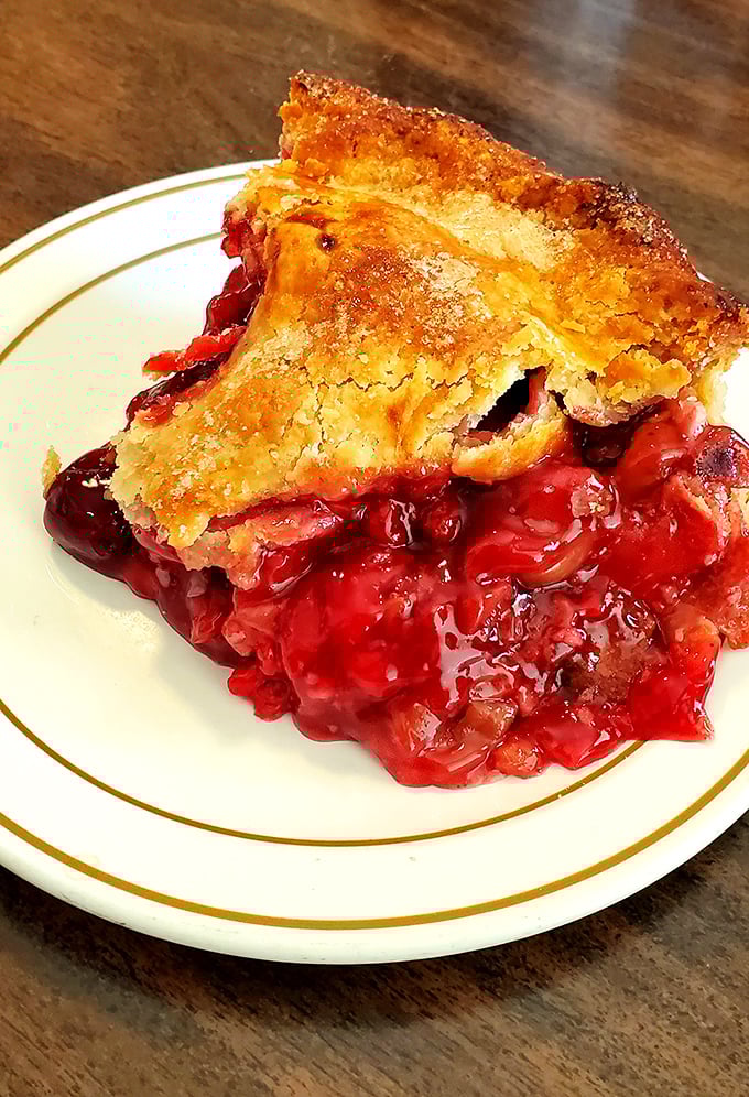 Cherry pie so vibrant it practically glows, with filling that strikes that magical balance between sweet and tart&mdash;the holy grail of pie perfection.